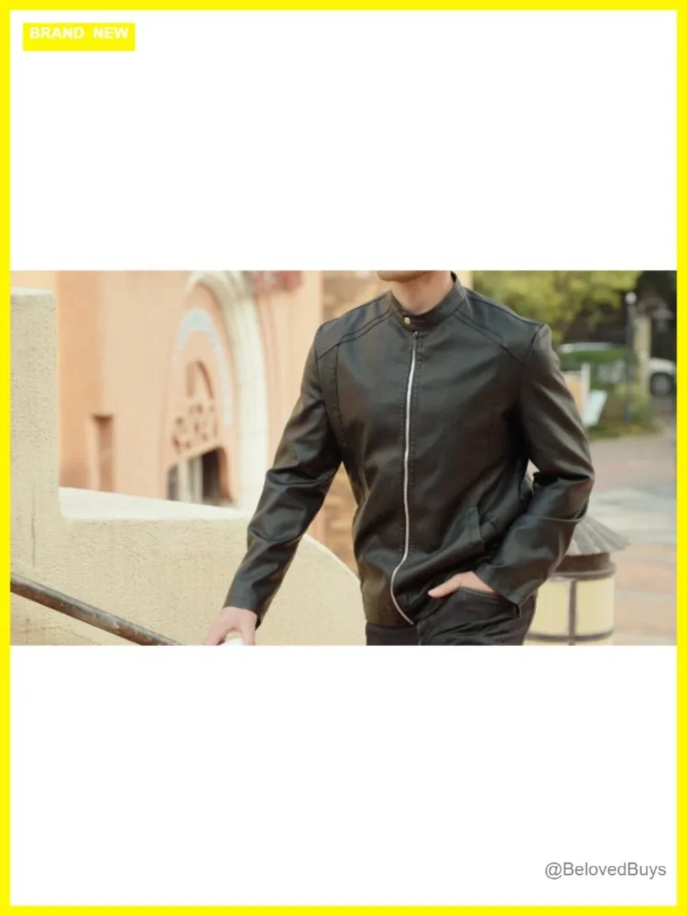 Other | Faux Leather Motorcycle Jacket Stand Collar Biker Coat | Poshmark